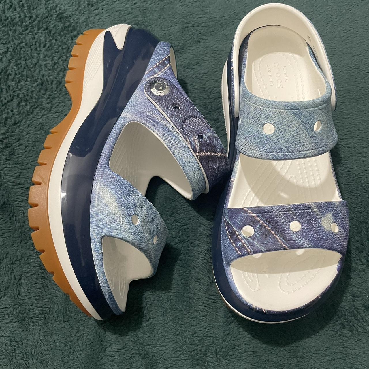 Crocs Mega Crush Sandals In Blue Jeans Size-UK 4/... - Depop