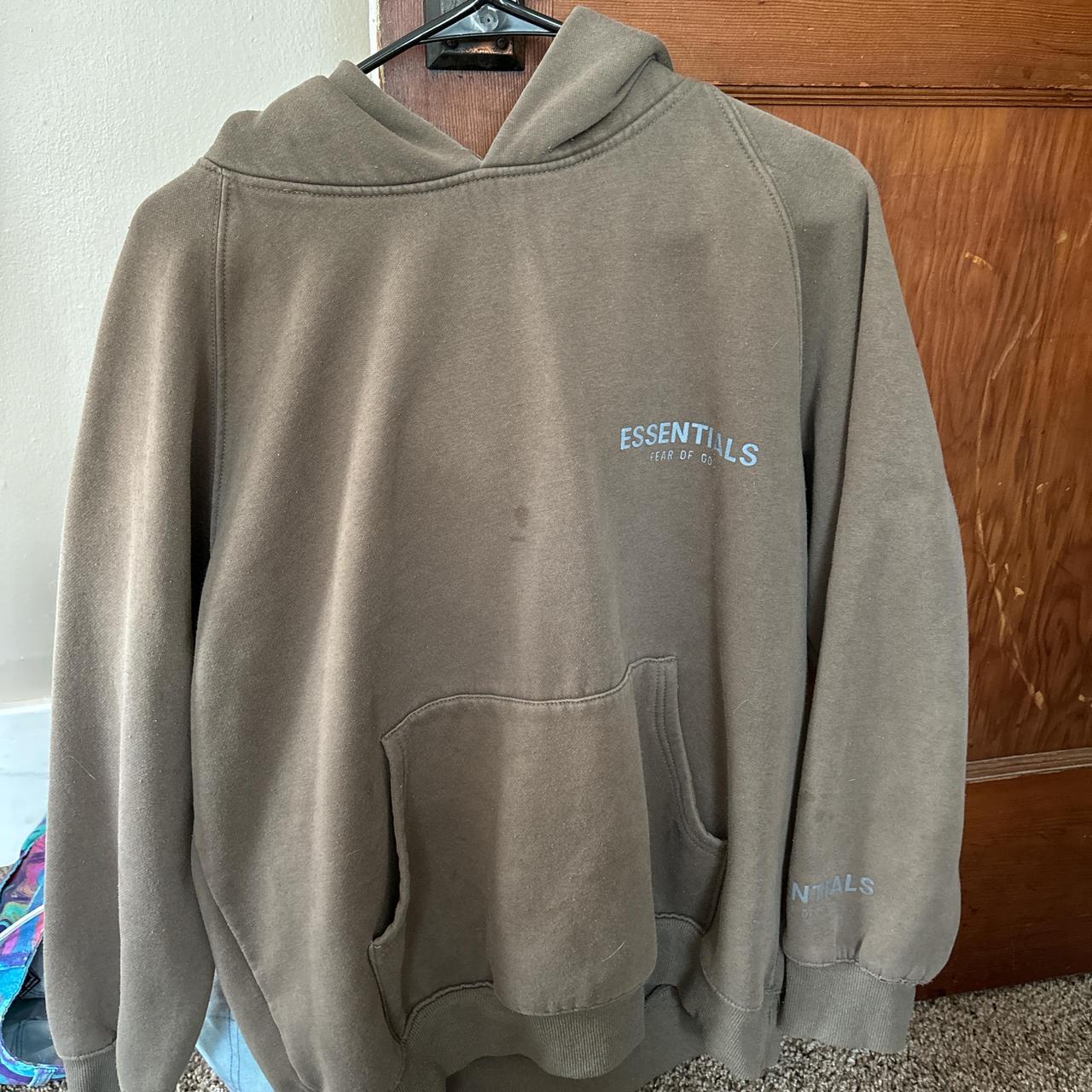 olive green Essentials hoodie, a couple of small... - Depop