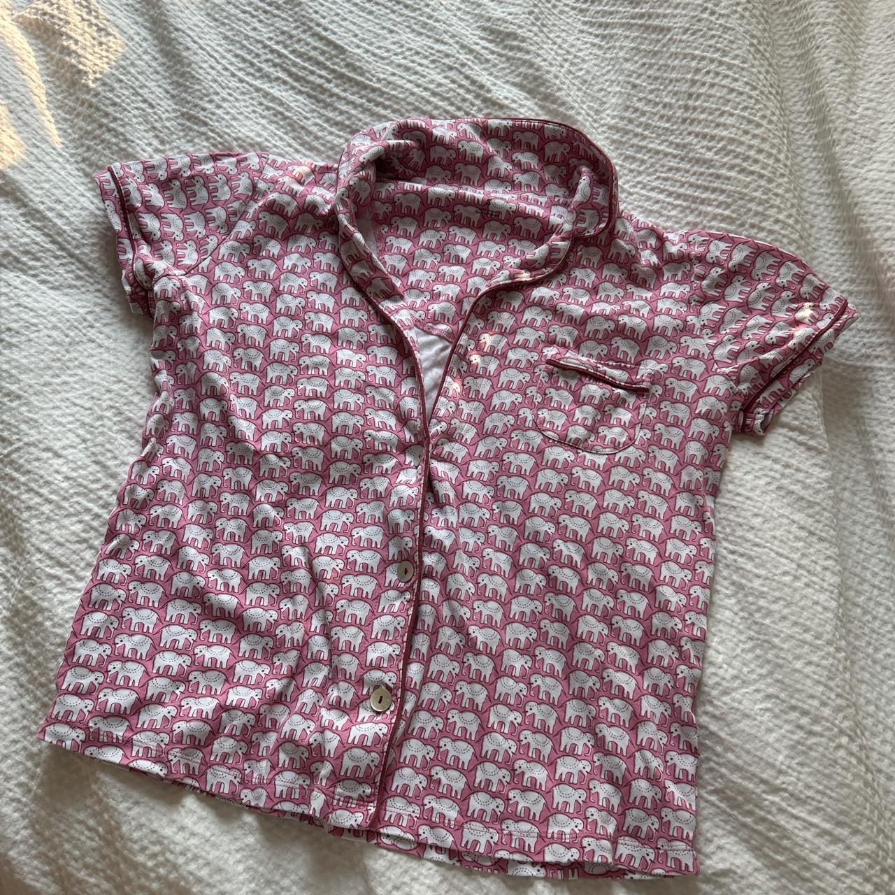 Roller rabbit elephants pink pj top- small. Missing... - Depop