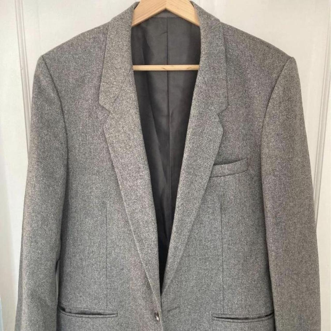 Grey wool suit Tailored fit 40 inch chest 30 w... - Depop