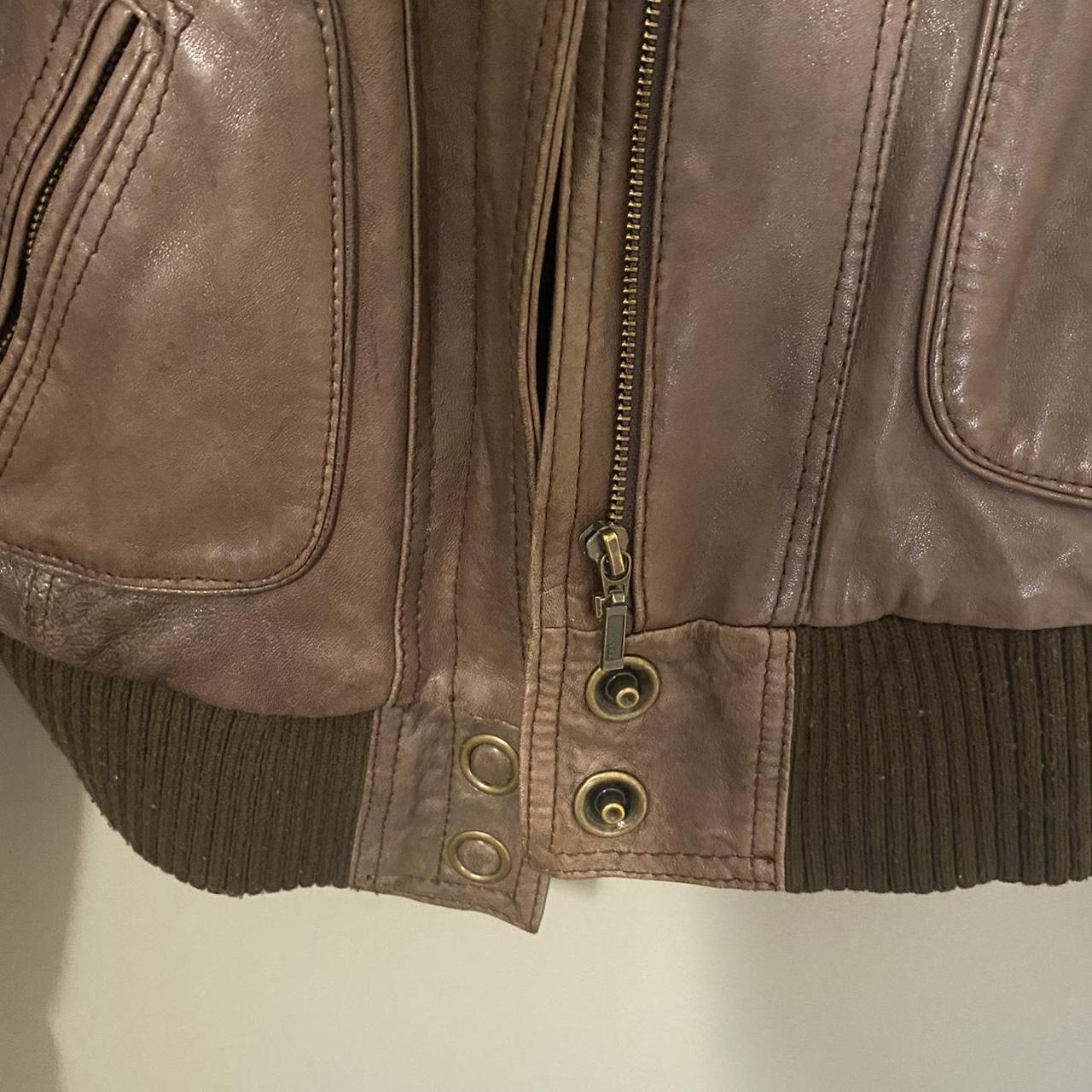 Gorgeous brown oasis leather jacket - worn a few... - Depop