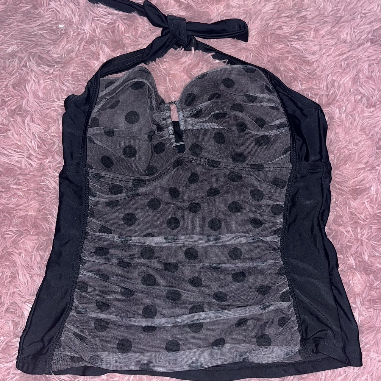 Y2k Polka Dot Mesh Party Top - it is a swimsuit... - Depop