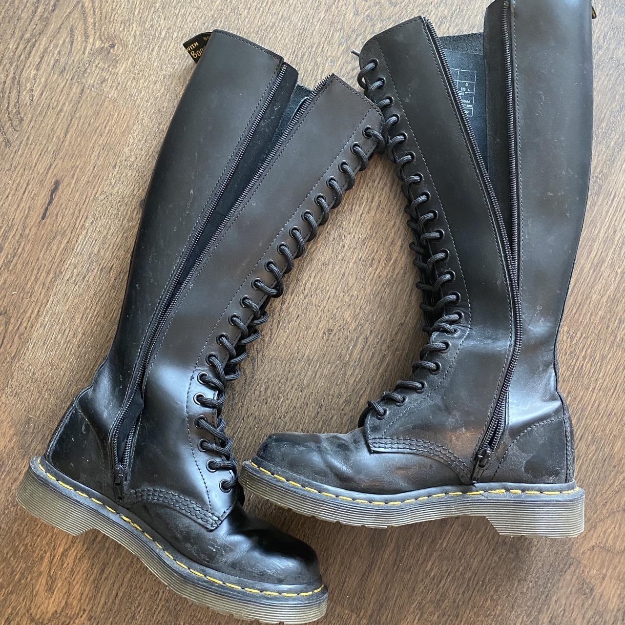 Dr Martens 20 hole Doc 1B60 black patent leather... - Depop