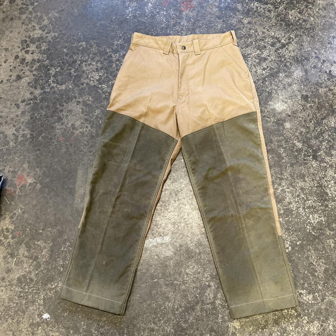Filson Women's Tan and Green Trousers | Depop