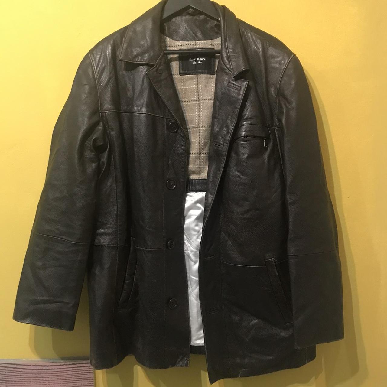 Mens David Moore Classic Brown Leather Jacket... - Depop