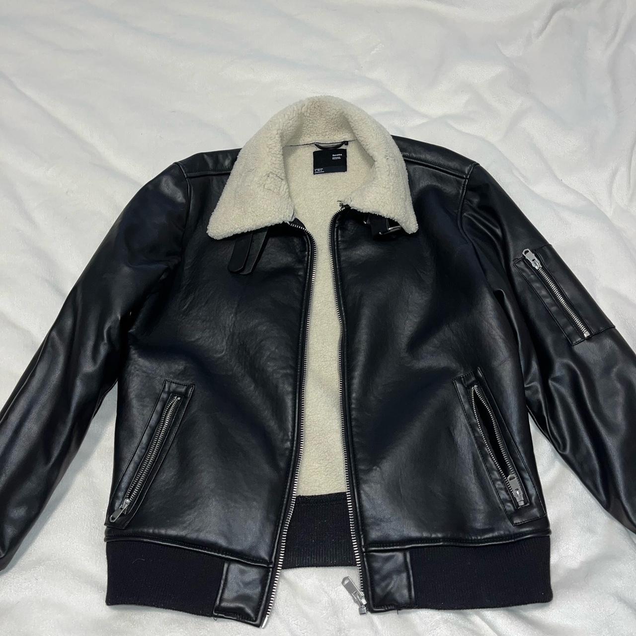 ⛓️ Mens Leather Jacket ⛓️ size M (fits like large)... - Depop
