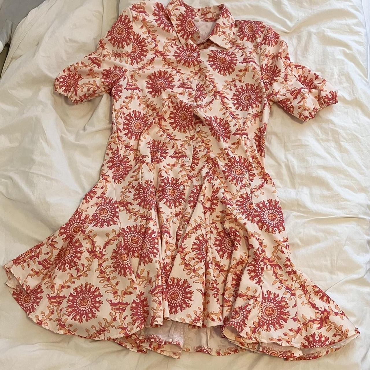 Floral button up summer dress Size M Perfect... - Depop