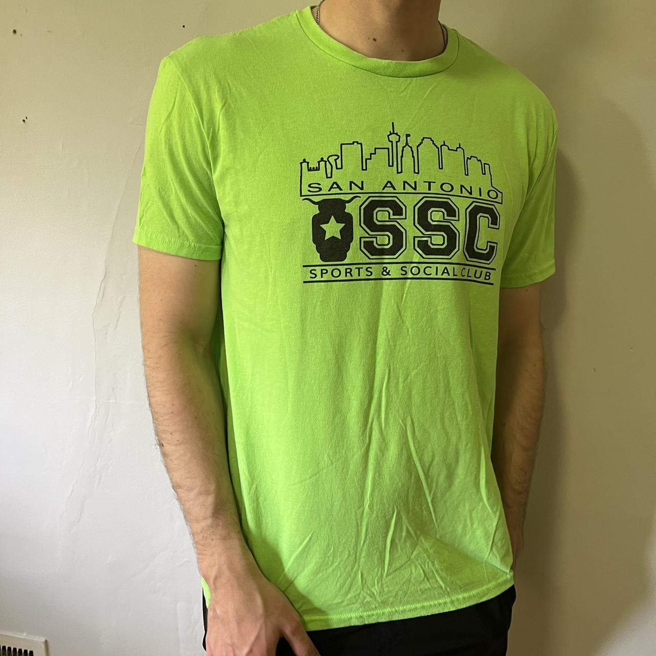 Neon-Green recreational volleyball league T shirt.... - Depop