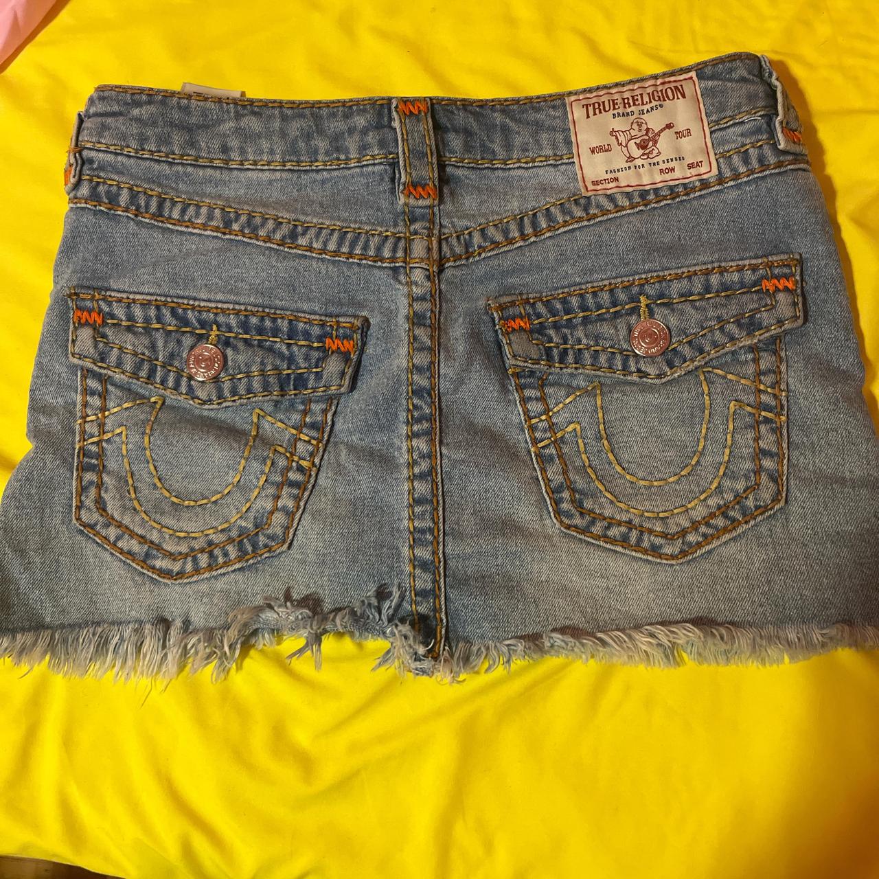 Sadie True Religion denim mini skirt Size:26 PLEASE... | Depop