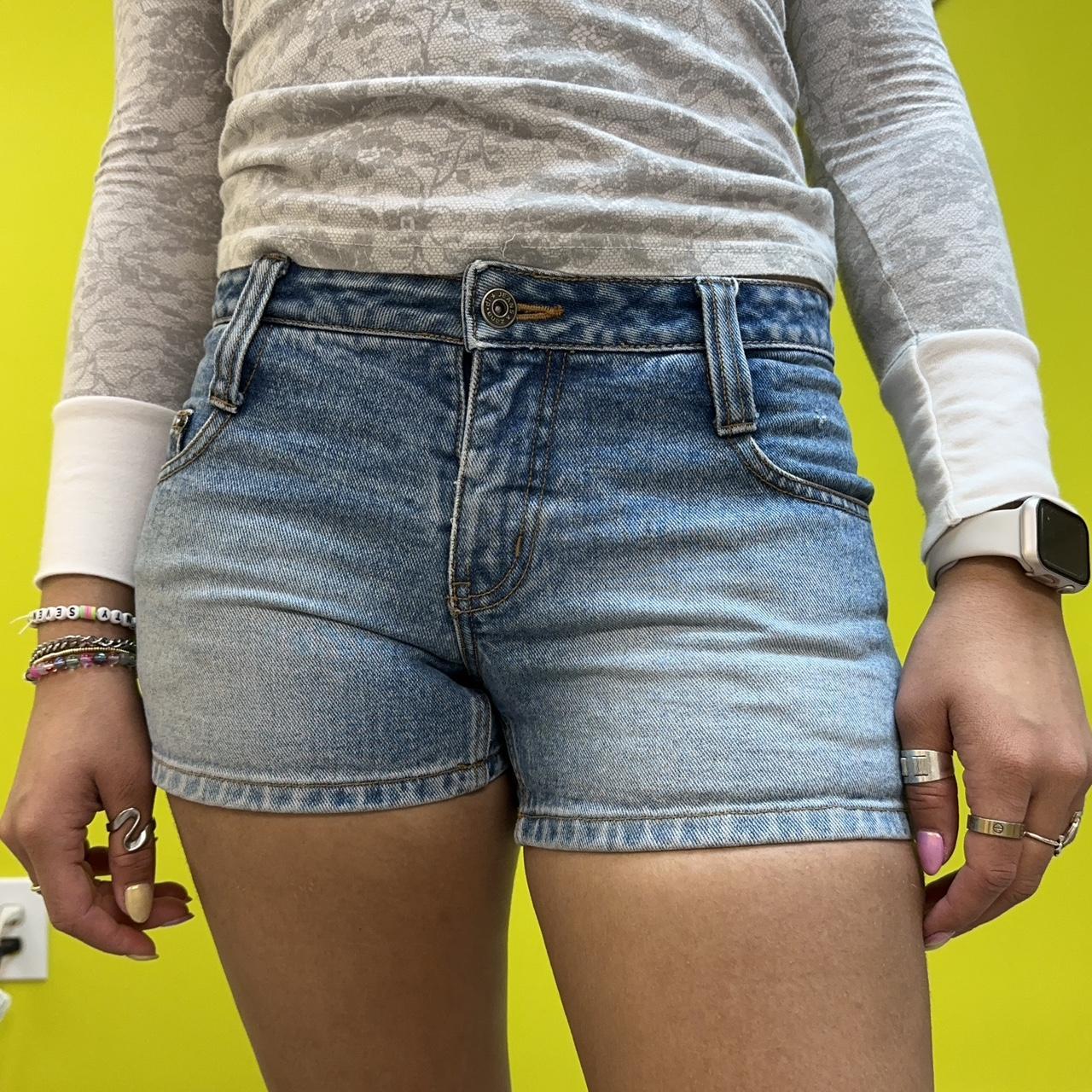 Y2k Zana Di Short Shorts Medium Wash Booty Shorts Depop