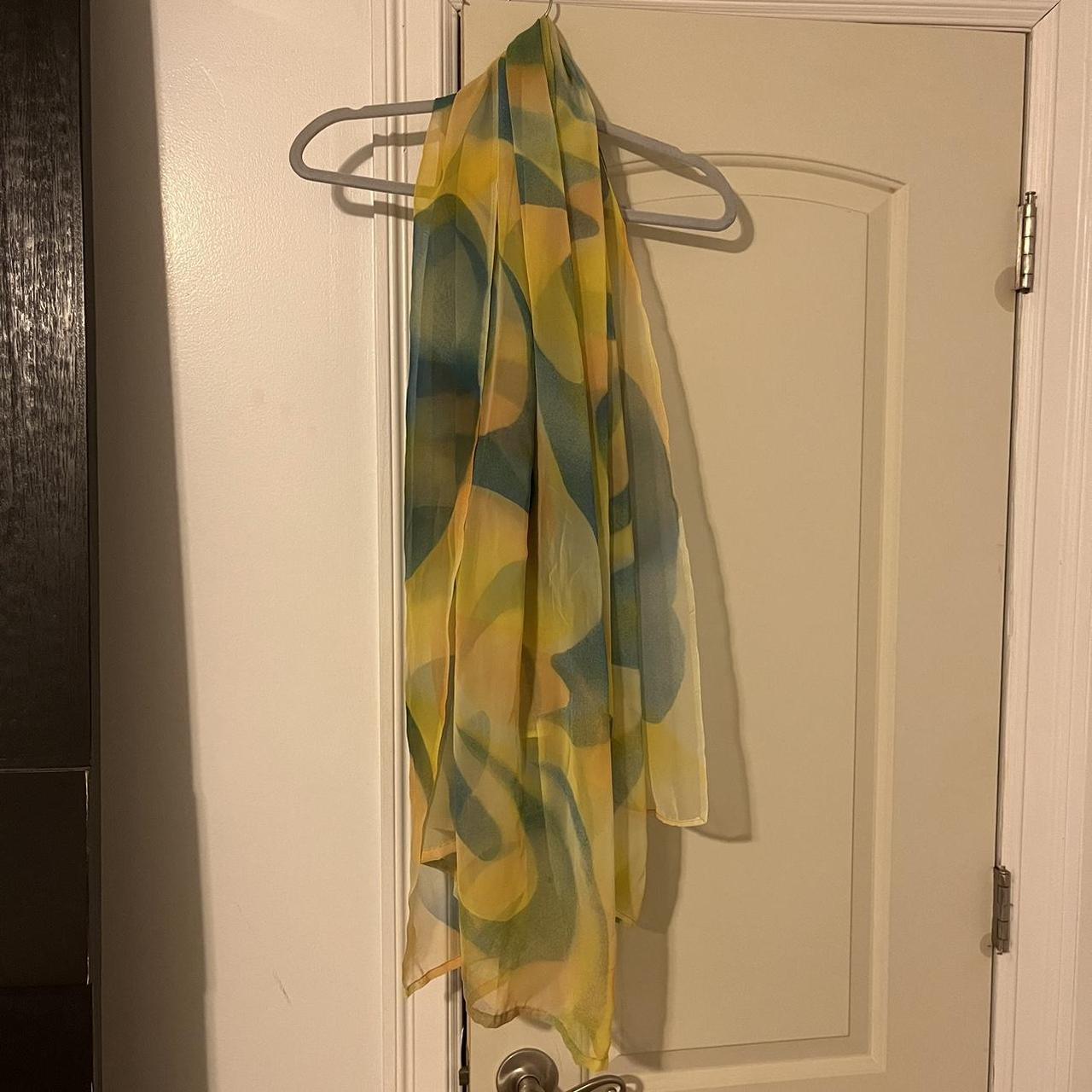 Large chiffon scarf Same height as me im 5’7”... - Depop
