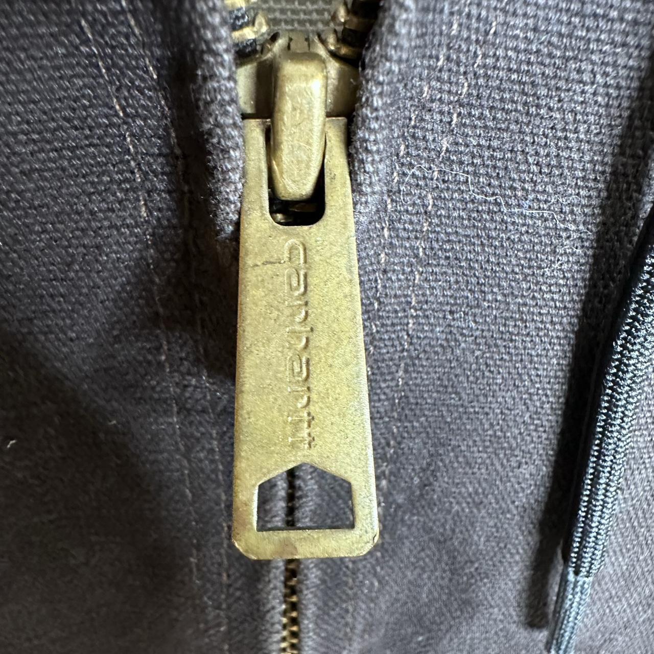 Carhartt dark brown canvas jacket with hood Size... - Depop