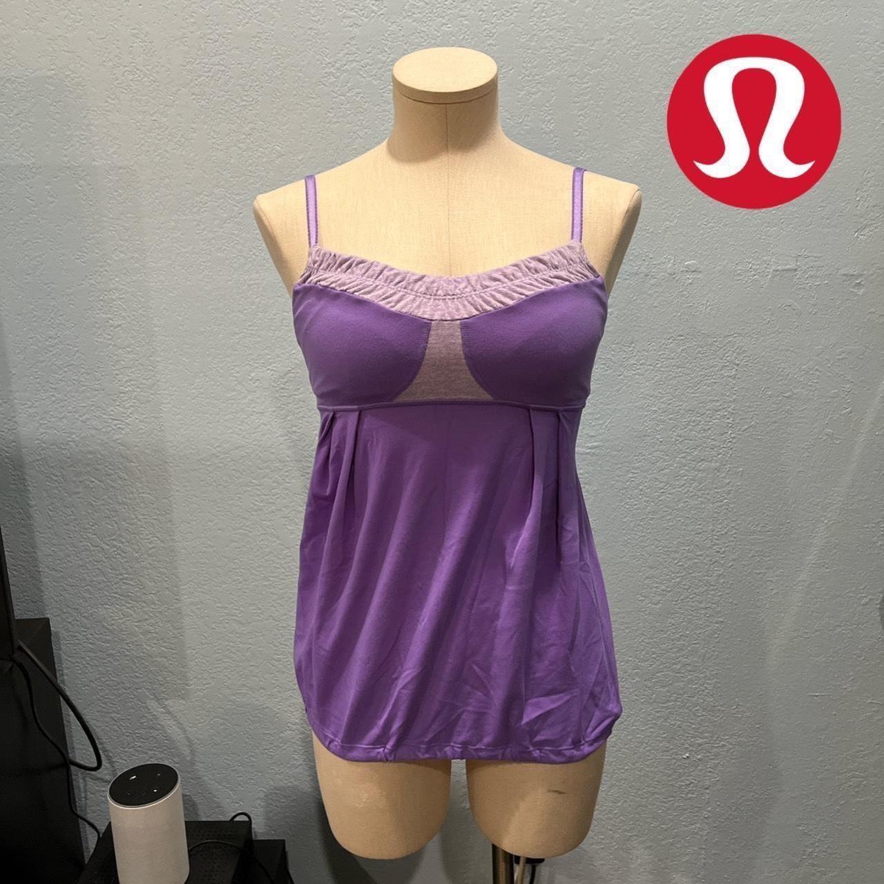 lululemon power purple yogi dance tank top with... - Depop