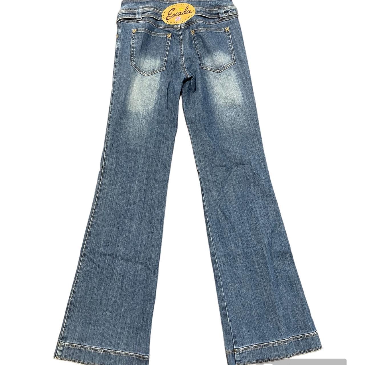 escada logo belt jeans soo cute and fun size 34... - Depop