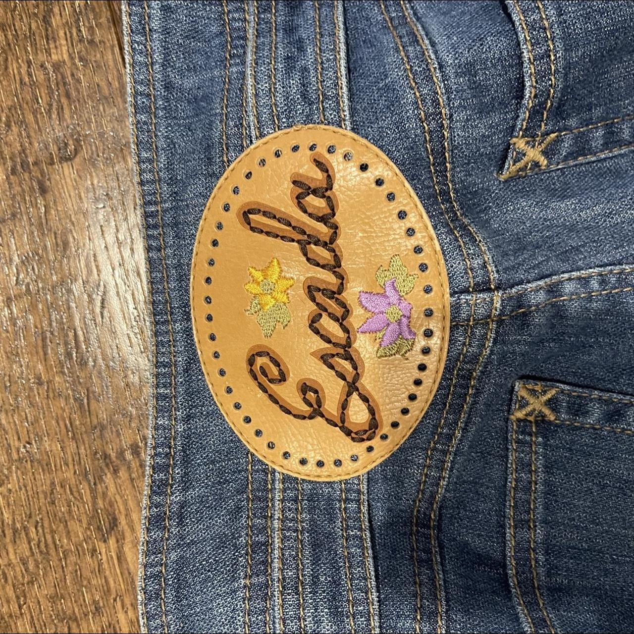 escada logo belt jeans soo cute and fun size 34... - Depop
