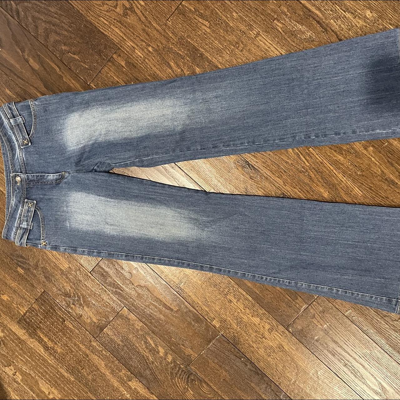 escada logo belt jeans soo cute and fun size 34... - Depop