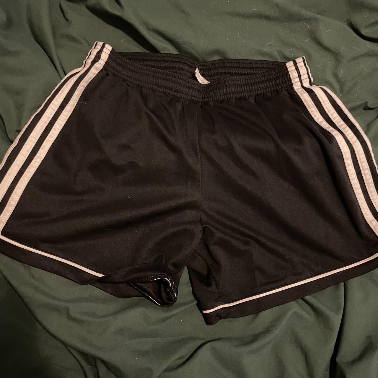 black adidas shorts. worn multiple times but in... - Depop