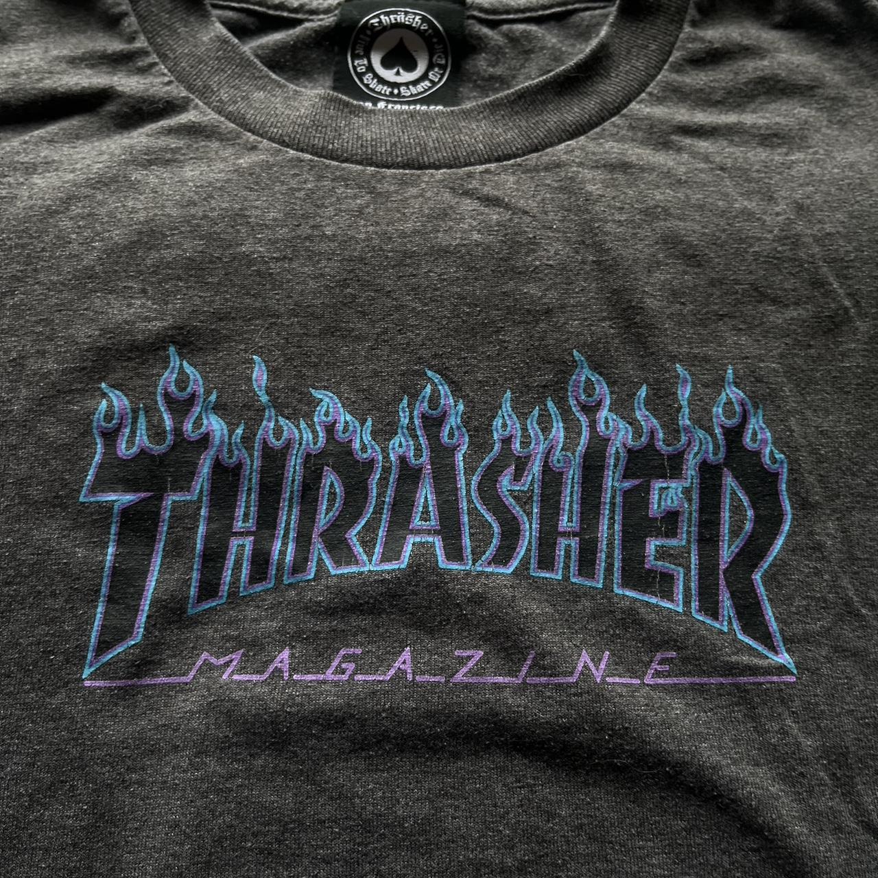 thrasher size youth medium men/woman small no... - Depop