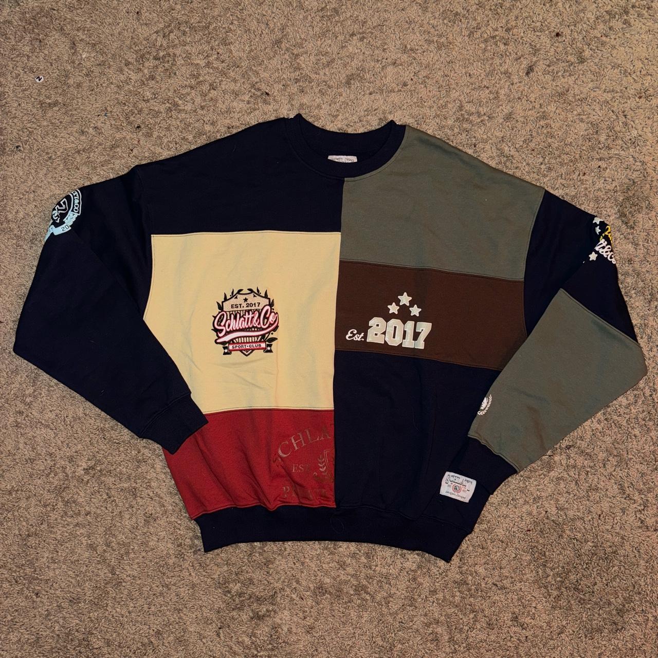 Jschlatt Schlatt & Co Merch Patchwork College Crew... - Depop