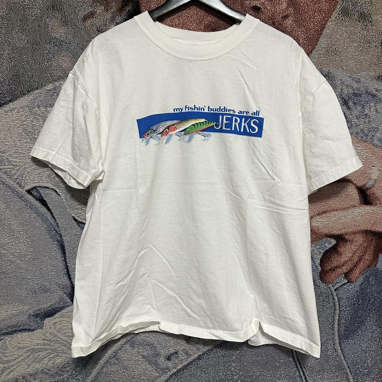 Y2K Fishing Tee 28x25 XL All items are in used... - Depop