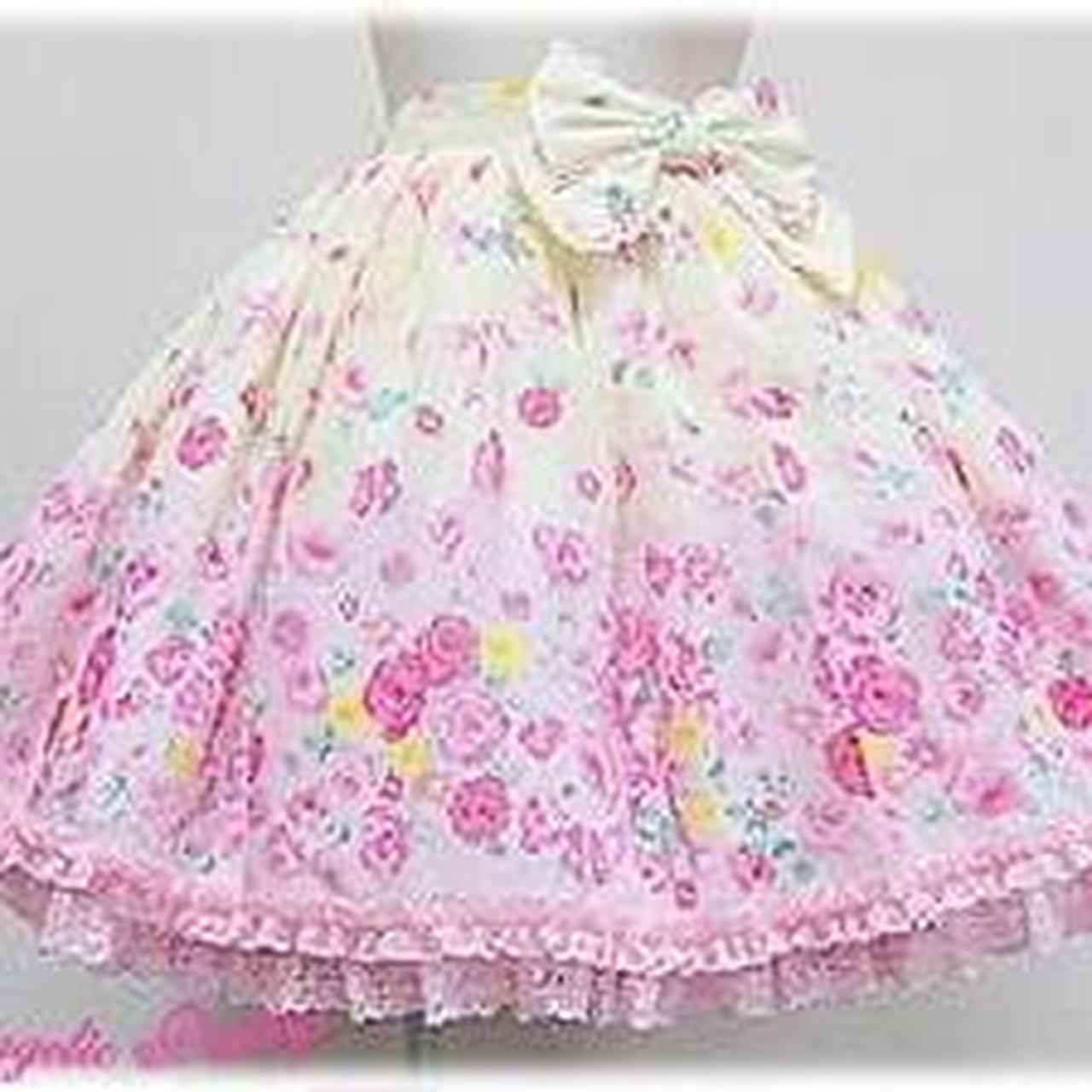 Angelic Pretty - powder rose skirt in... - Depop