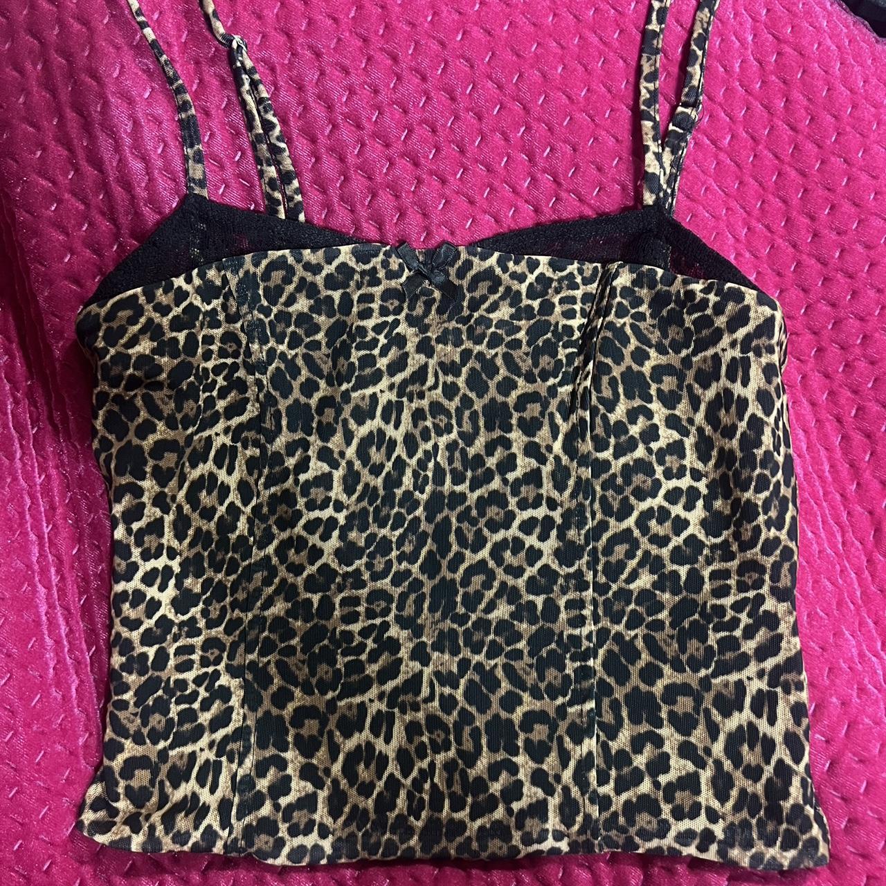 leopard print top from edikted only worn once, super... - Depop