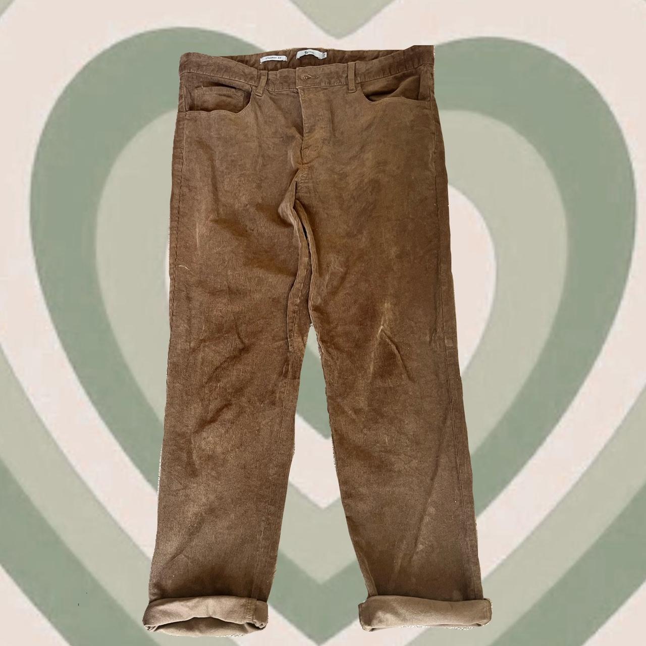 Oversized Brown corduroy trousers 36W 32L Straight... - Depop