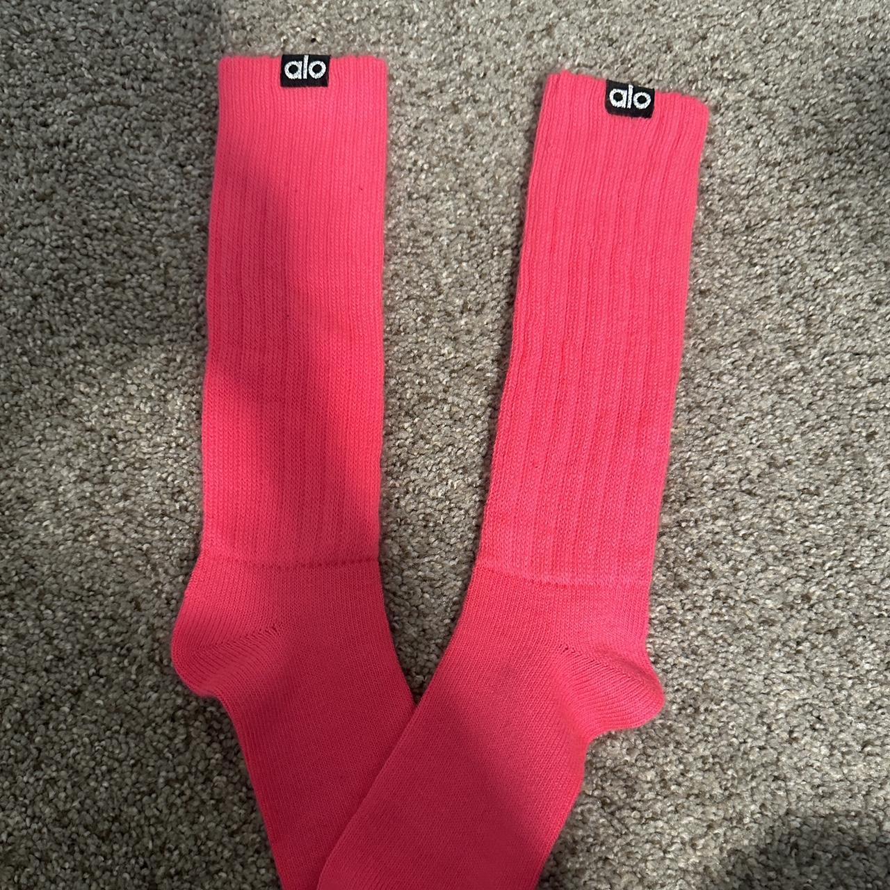 - hot pink alo socks 🎀 - never worn #alo #aloyoga... - Depop
