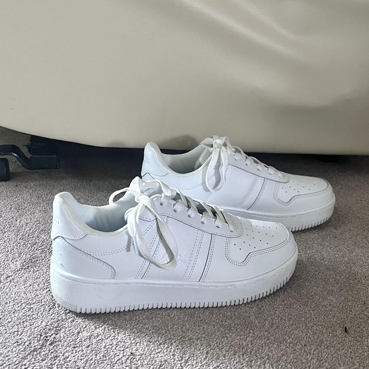 White kappa la mora trainers Worn once Selling as... - Depop