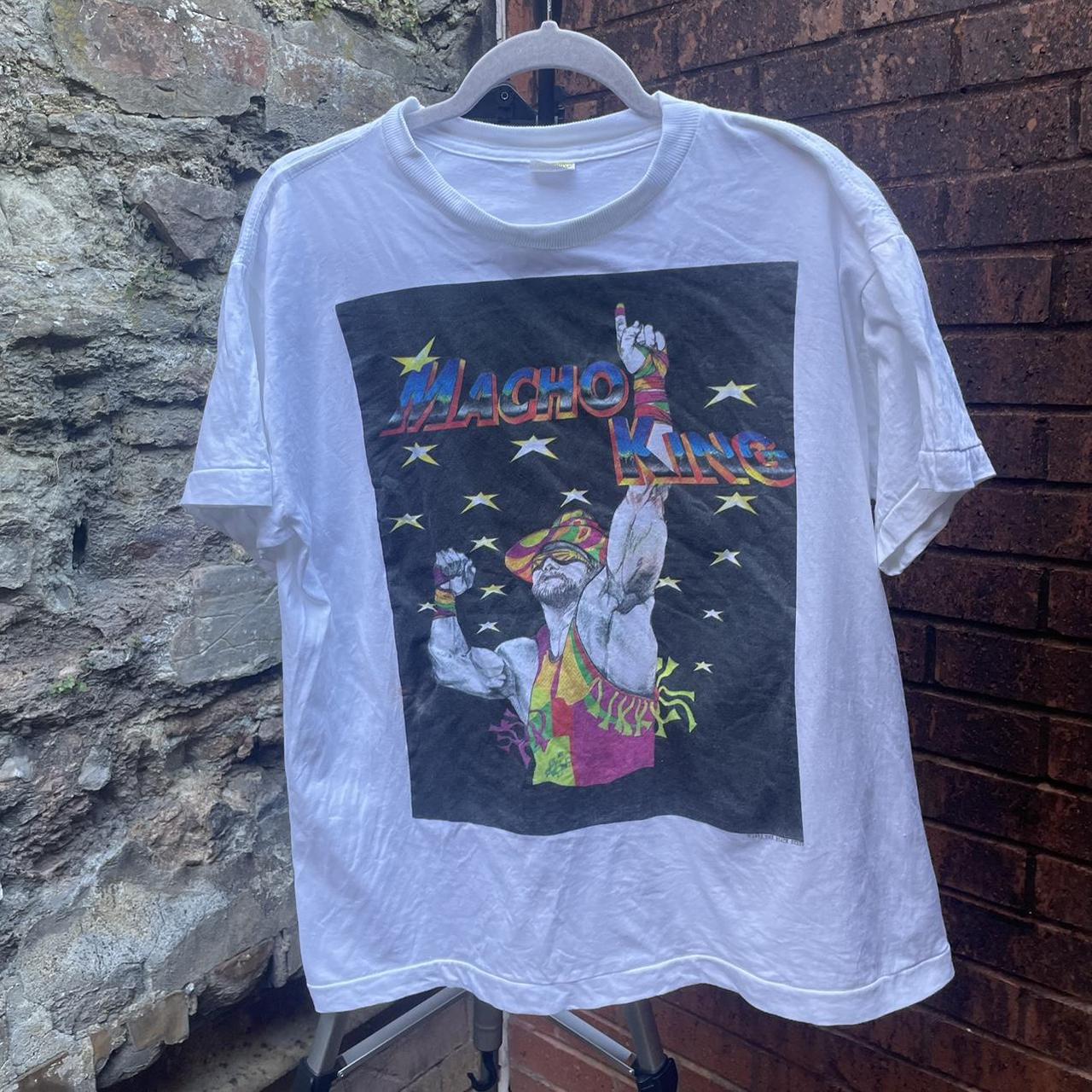 Vintage Macho King Wrestling Single Stitch T Shirt... - Depop