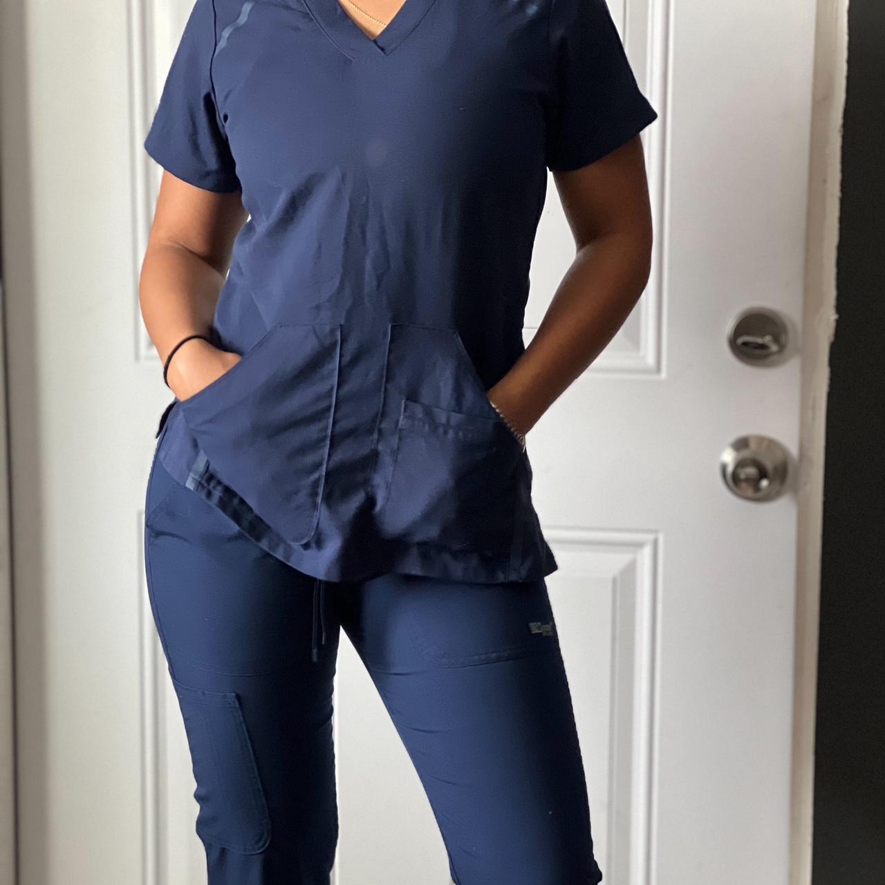 Navy blue scrubs Small bleach stain on pants... - Depop