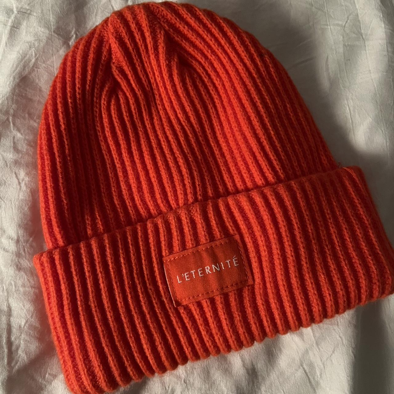 Bright orange beanie from an H&M brand l’eternite - Depop