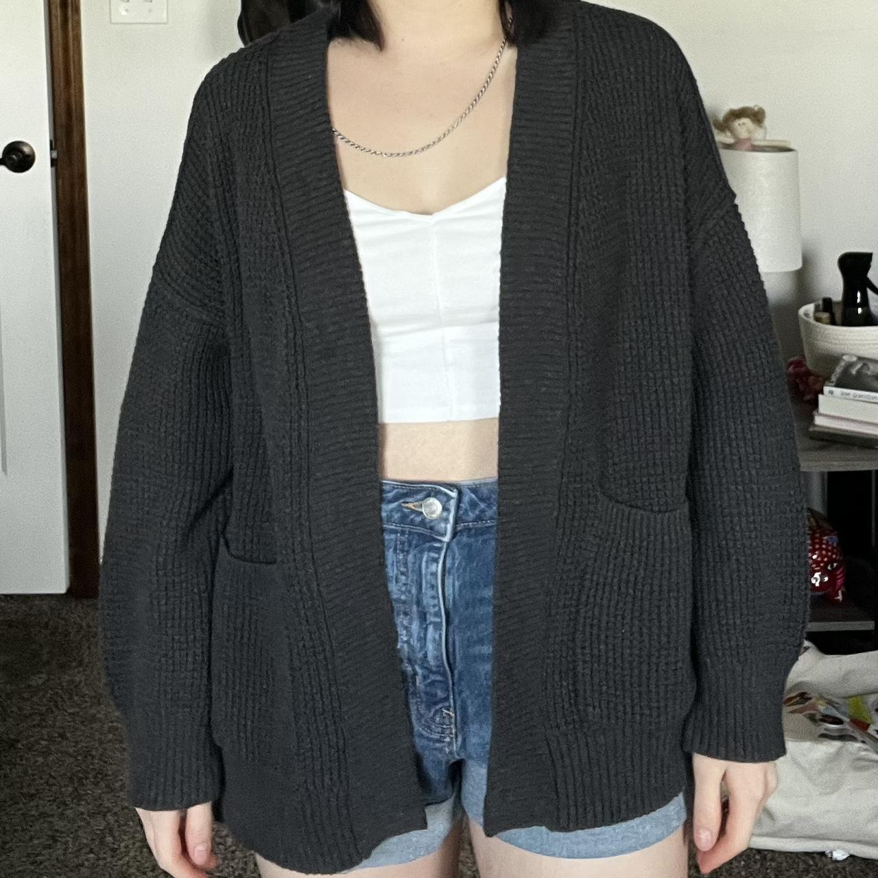 dark grey cardigan - used to be XL but shrunk in... - Depop