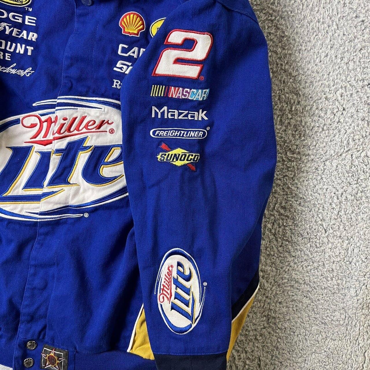 Miller Lite Brad Keselowski Blue Nascar Men's... - Depop