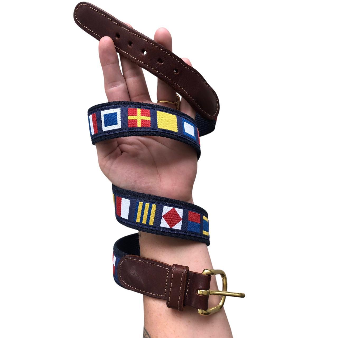 Preston Leather Nautical Code Flag Belt Size-... - Depop