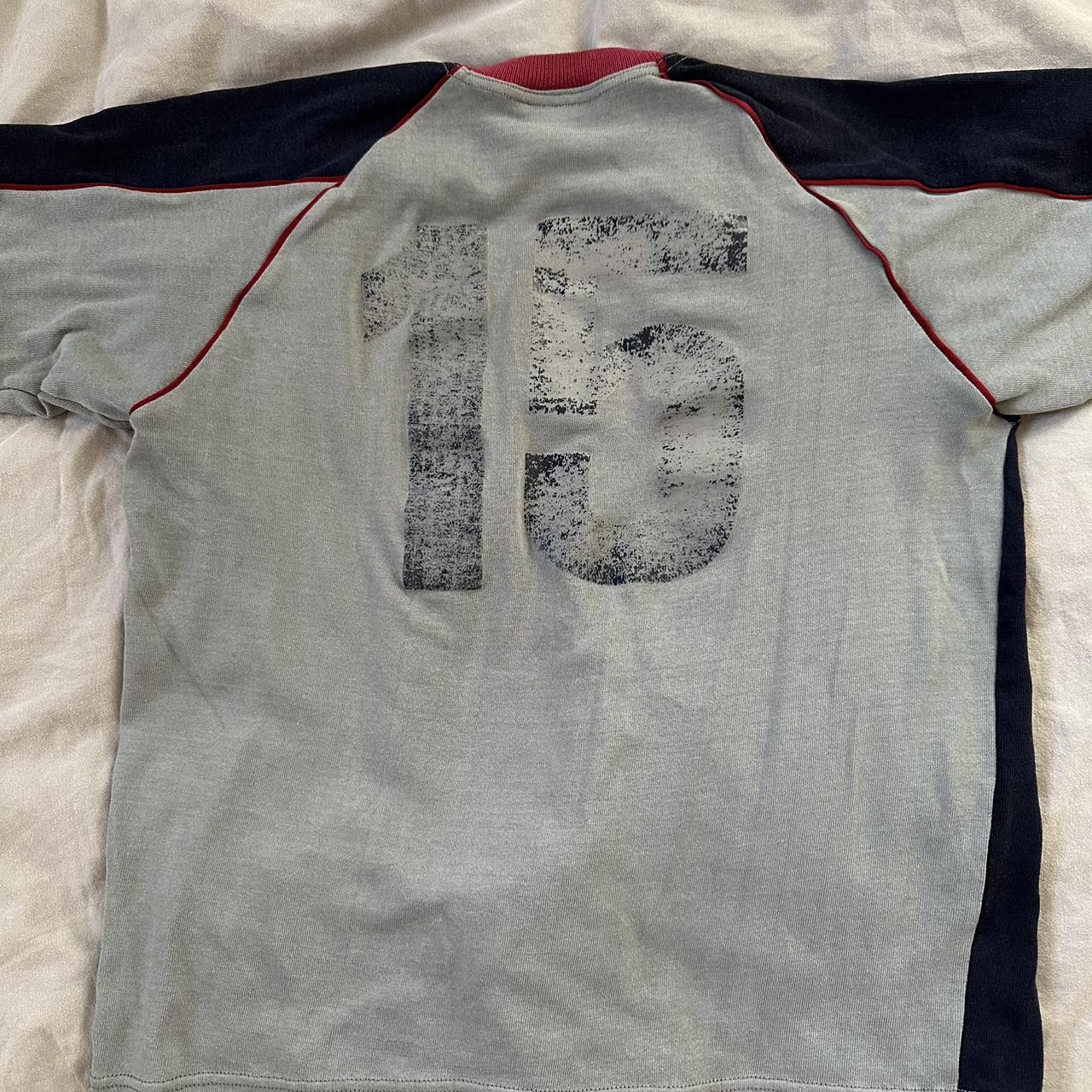grey rugby jersey top good condition, faded... - Depop