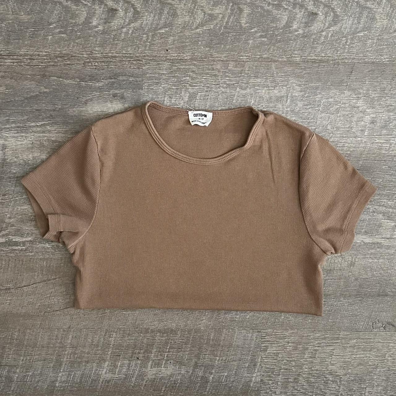 cotton on the one organic rib crew short sleeve... - Depop