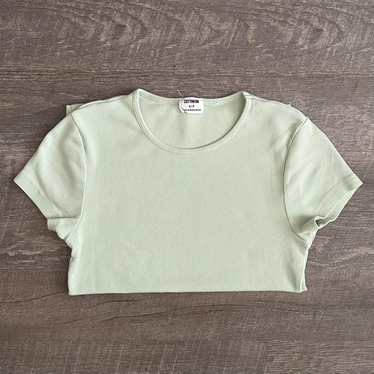 cotton on the one organic rib crew short sleeve... - Depop