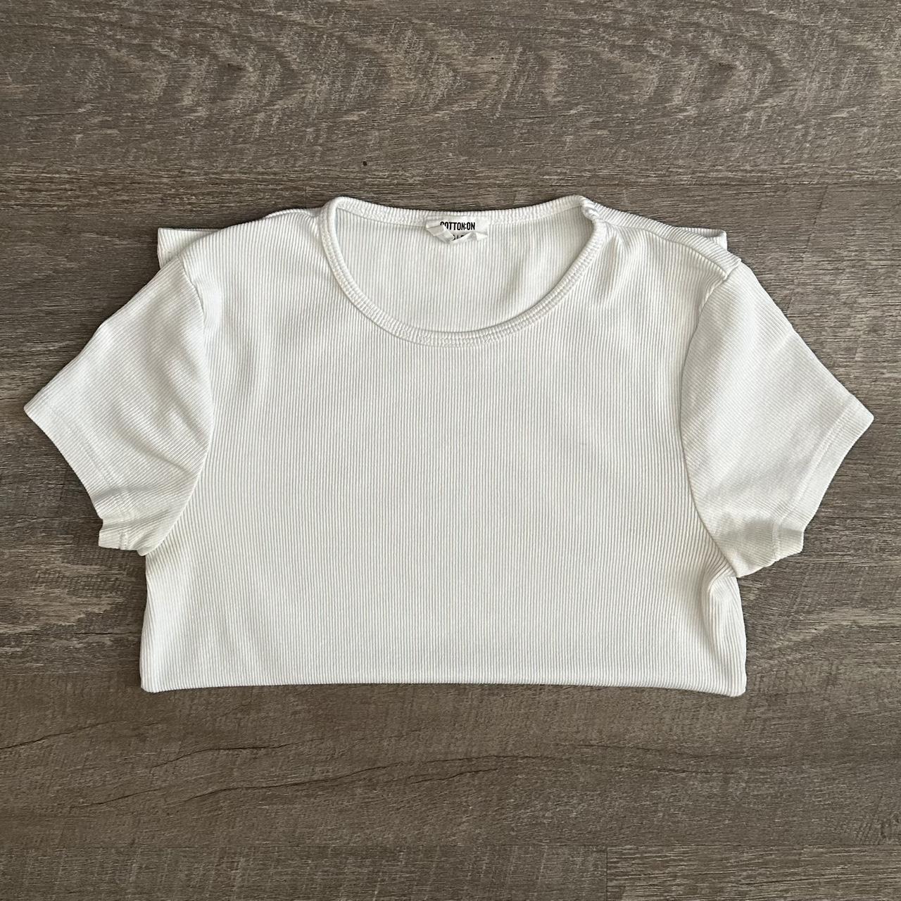 cotton on the one organic rib crew short sleeve... - Depop