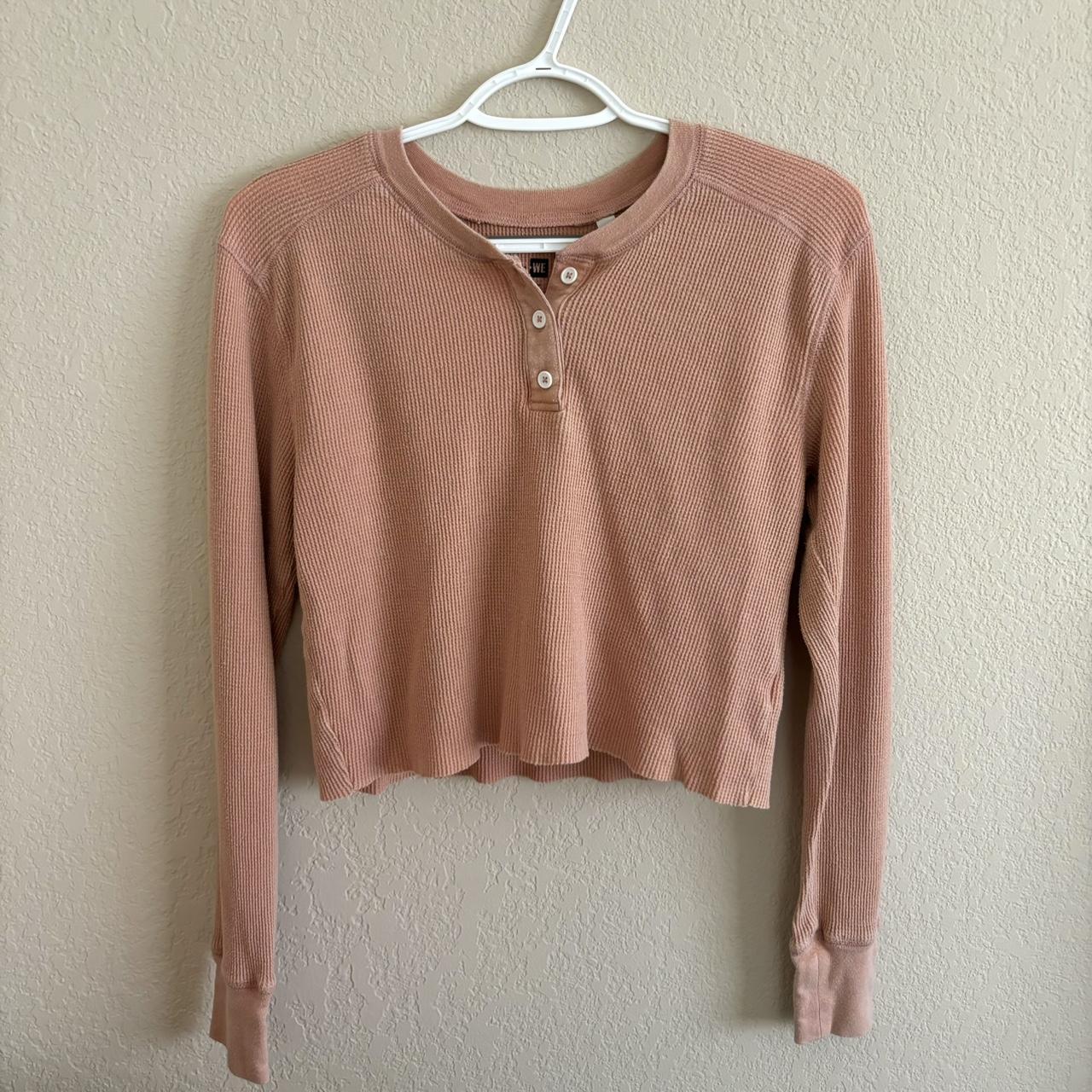 urban outfitters long sleeve, waffle, henley, crop... - Depop