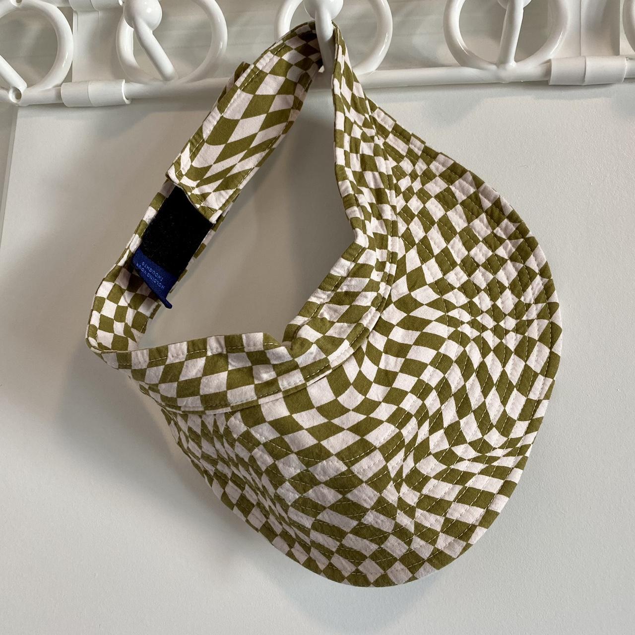 Baggu visor in Moss Trippy Checker. Lightweight,... - Depop