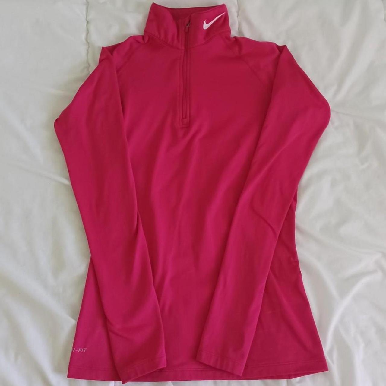 Nike Pro Combat pink quarter zip Size - US women's... - Depop
