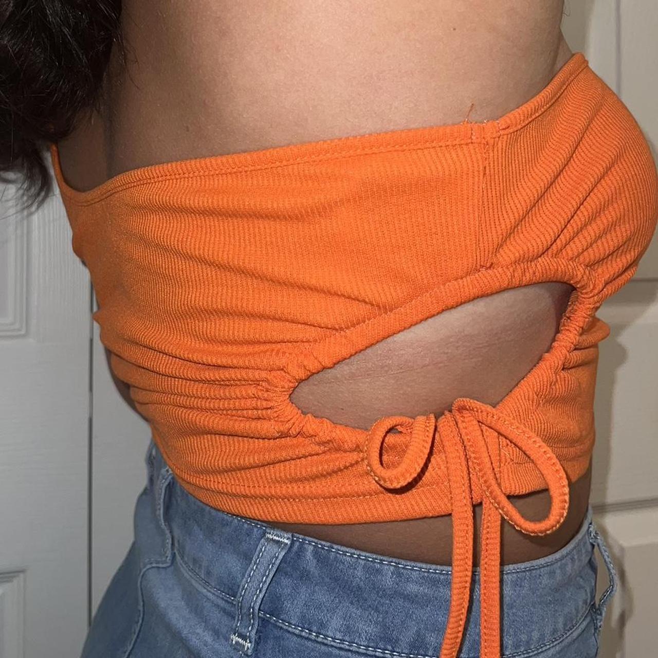 UF Gators orange one shoulder shirt with opening on... - Depop