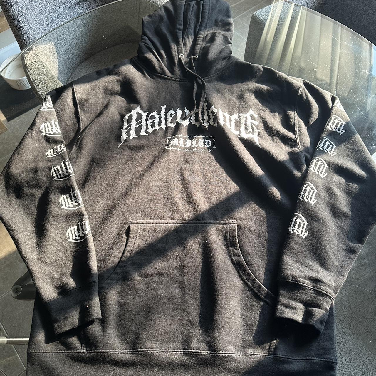 Black “Malevolence MLVLTD” Band Hoodie Size - Tagged... - Depop