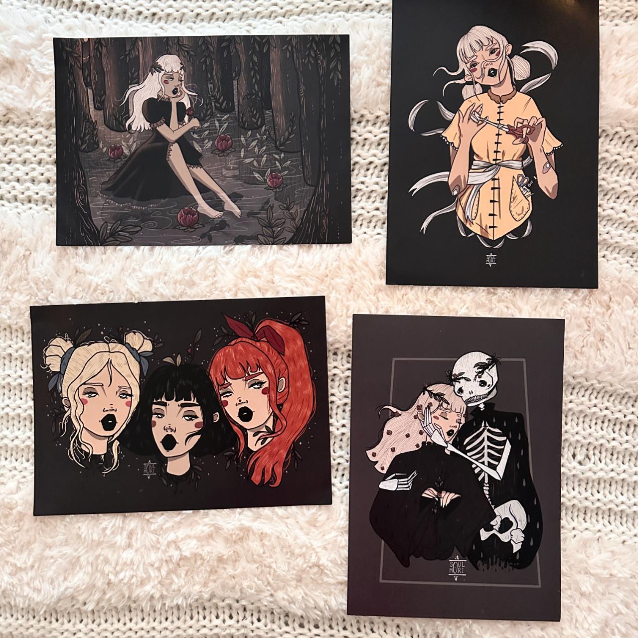 gothic art prints ♡ 4 preloved gothic art prints by... - Depop