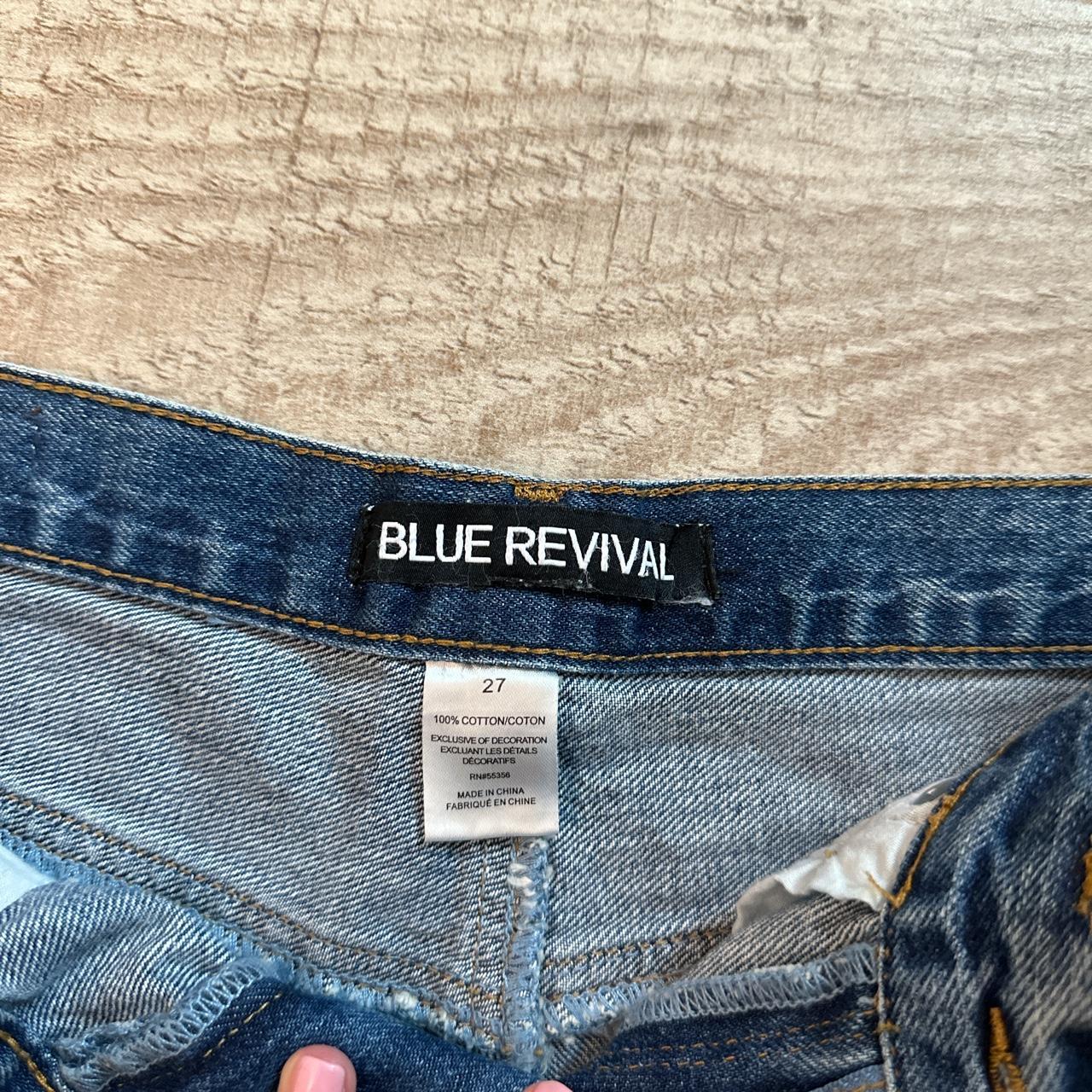 Blue revival size 27 jean shorts - Depop