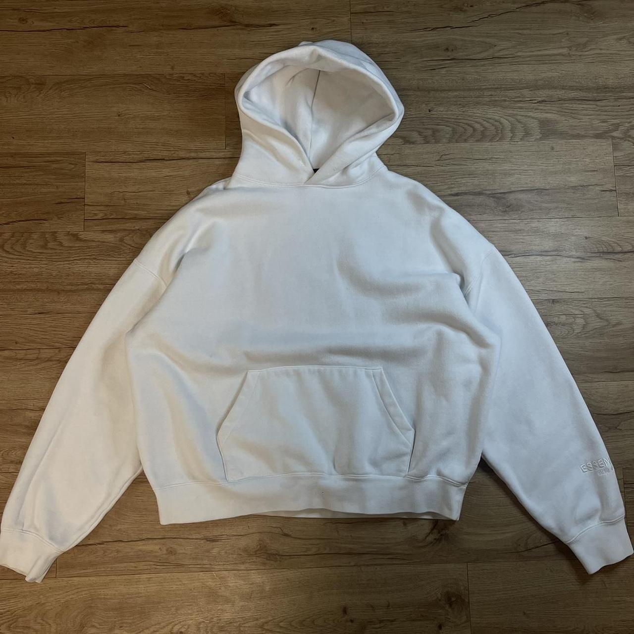 Essentials hoodie, medium. Boxy cropped fit - Depop