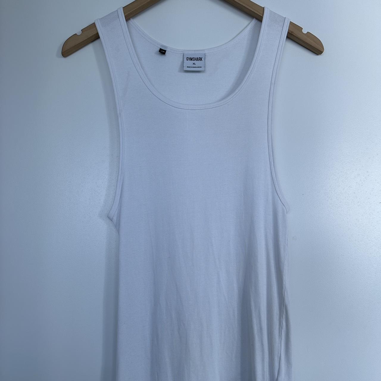 Gymshark White cotton vest, perfect for summer - Depop