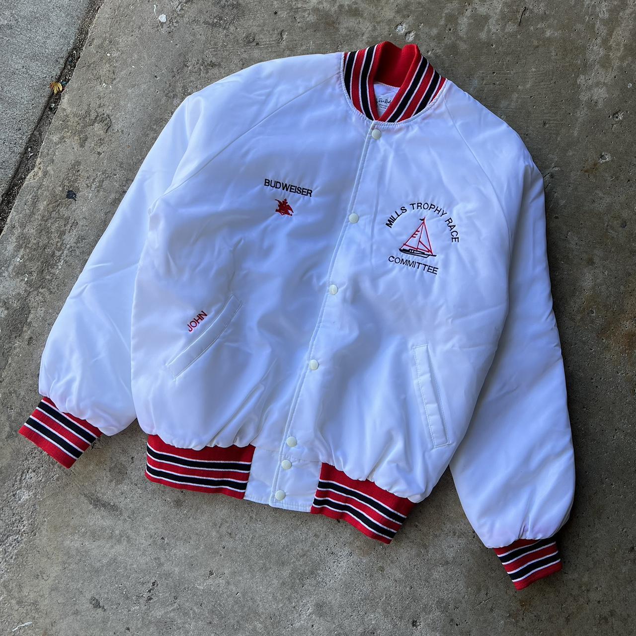 Vintage 90s Budweiser Beer Satin Jacket Size XL Good... - Depop