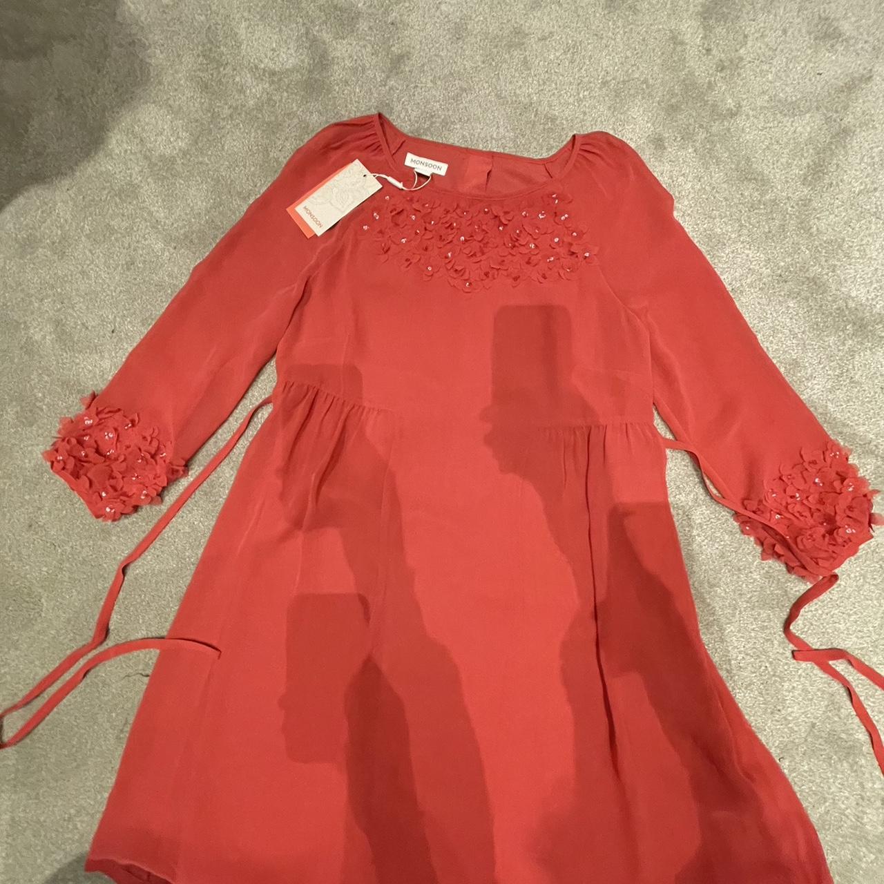 Red monsoon party dress Unworn with tags - Depop